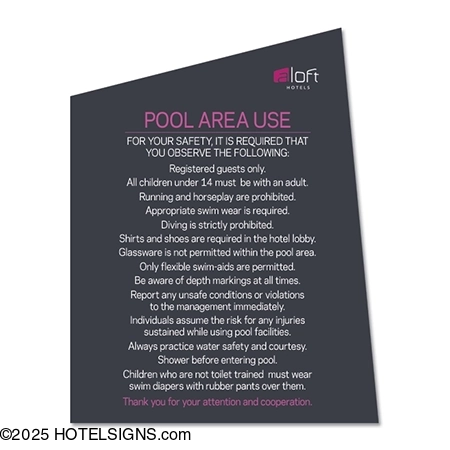 Aloft Hotels Sign Store by HOTELSIGNS.com | pool area use sign pool spa signs ah18 replacements ...