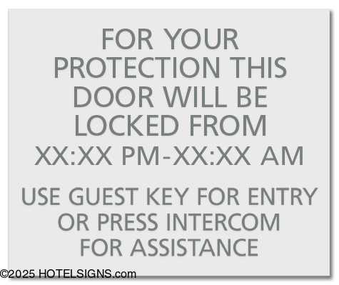 Hampton Sign Store by HOTELSIGNS.com | this door will be locked between ...