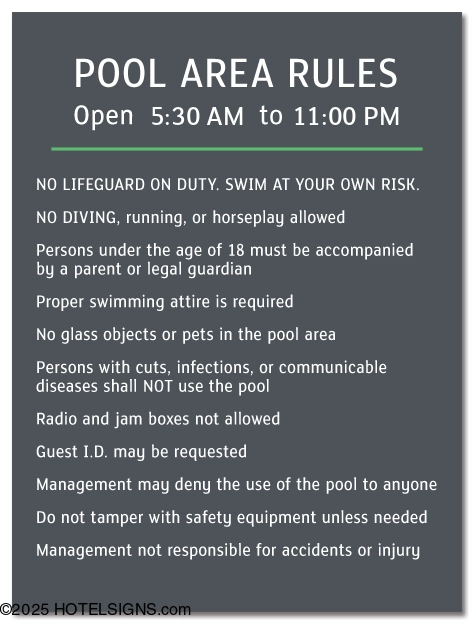 Holiday Inn Family Sign Store by HOTELSIGNS.com | pool rules sign pool ...