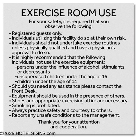 Marriott Full Service Sign Store by HOTELSIGNS.com | exercise room sign ...