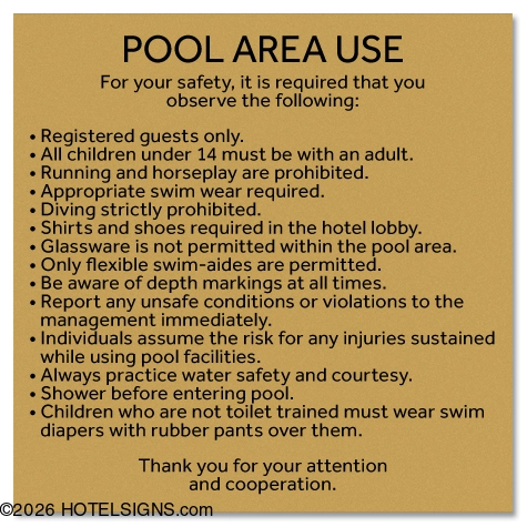 Marriott Full Service Sign Store by HOTELSIGNS.com | pool area use sign ...