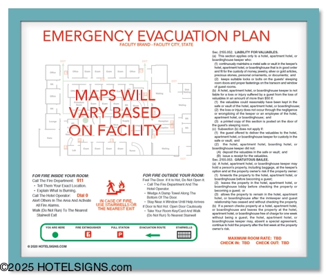 Sonesta Sign Store by HOTELSIGNS.com | evacuation map with border ...