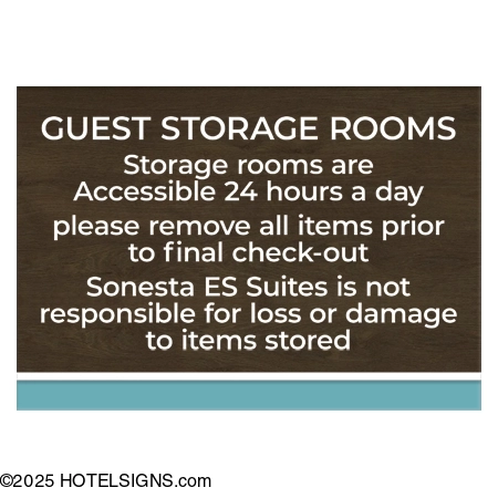 Sonesta Sign Store by HOTELSIGNS.com | guest storage rooms sign ...