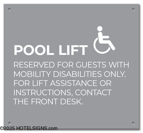 Spark Sign Store by HOTELSIGNS.com | pool lift rules with symbol pool ...