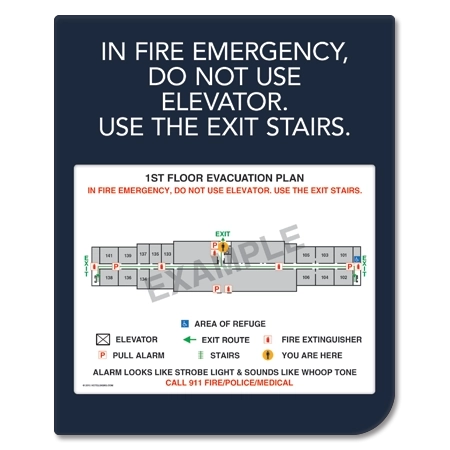 Marriott StudioRes by HOTELSIGNS.com | evacuation maps fire safety signage